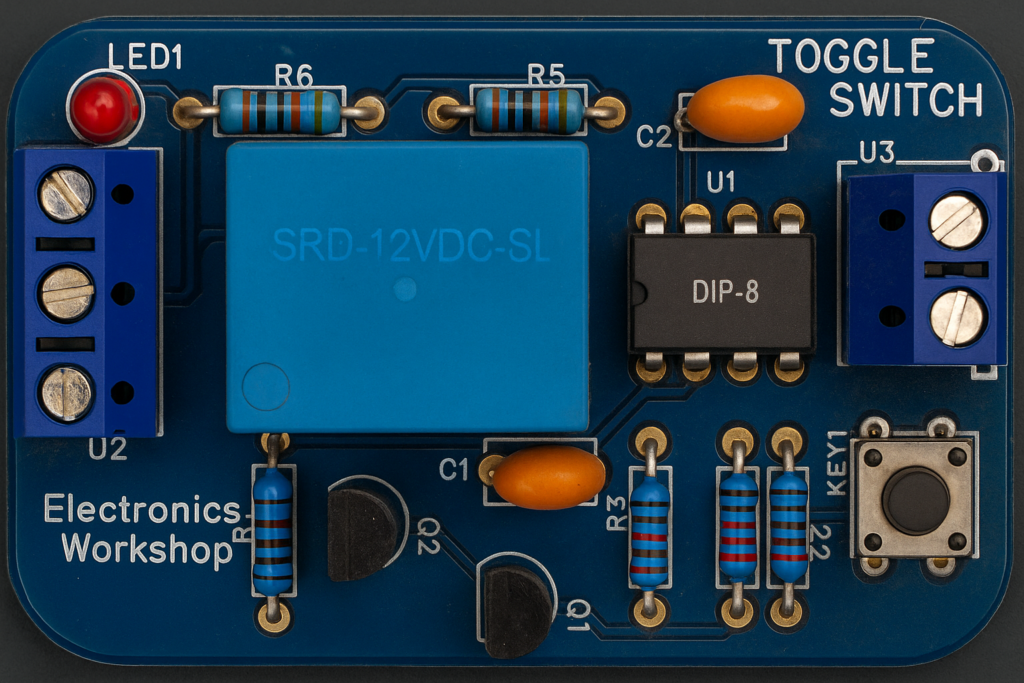 Toggle switch with a timer using the 555 timer IC – Electronics Workshop